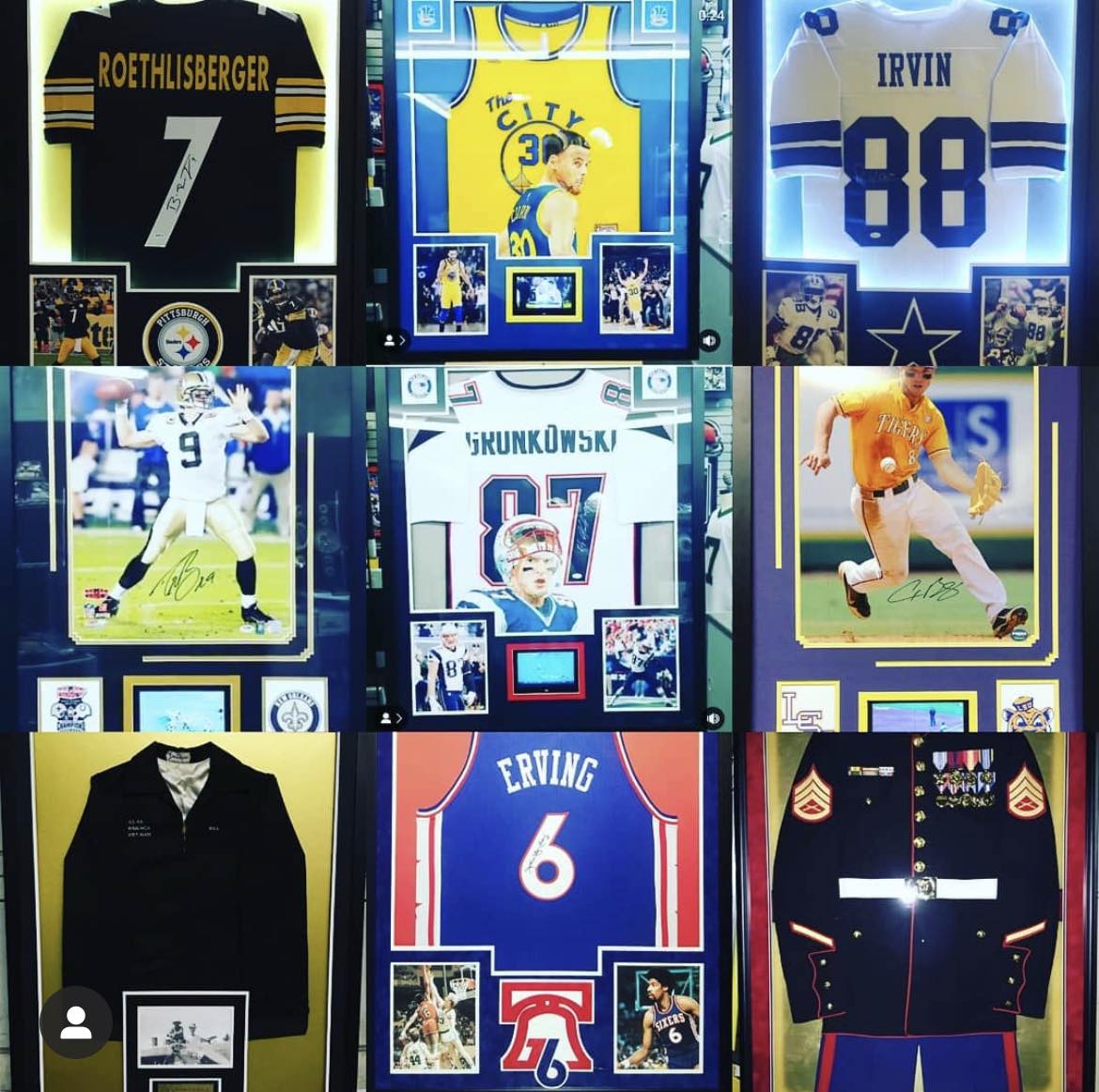 Custom Jersey Framing - Vertical with 2 pictures – Dazzle Sports Marketing