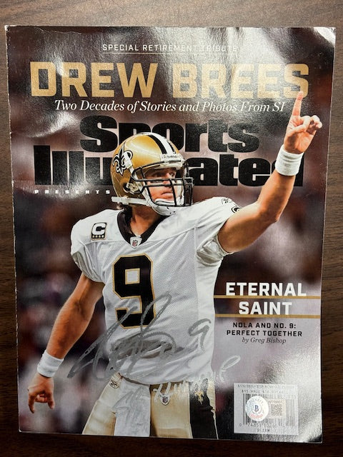 DREW BREES Signed SI Magazine Beckett – Dazzle Sports Marketing