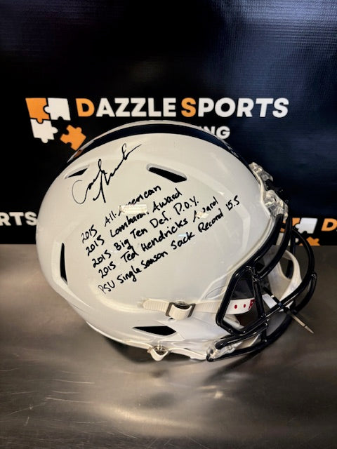 Penn State Carl Nassib Signed w/ Multiple Inscriptions Full Size Helme ...