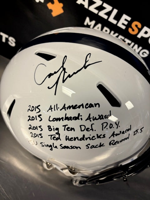 Penn State Carl Nassib Signed w/ Multiple Inscriptions Full Size Helme ...
