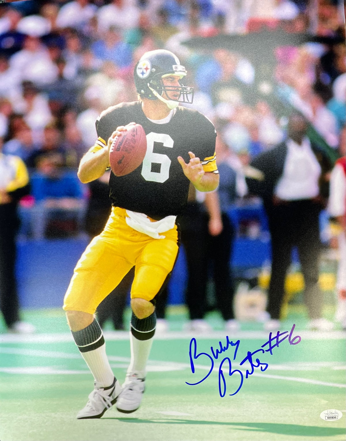 Pittsburgh Steelers Bubby Brister Signed Vertical 16x20 with JSA COA ...