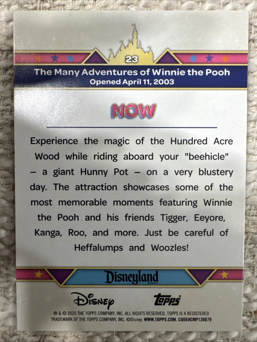 2025 Topps Disneyland 70th The Adventures Of Winnie The Pooh Pink Shim ...