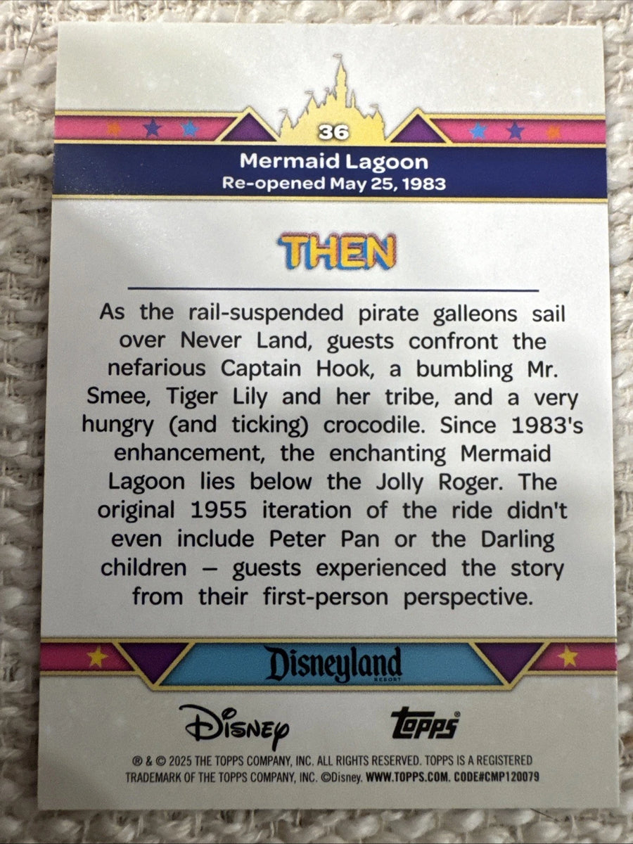 Topps Disneyland 70th Anniversary Then & Now Mermaid Lagoon Pink Shimm ...
