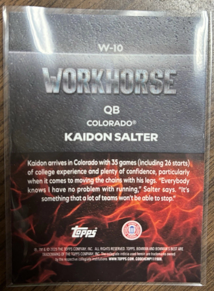 2025 Bowman's Best University - Workhorse Kaidon Salter #W-10 (RC) Col ...