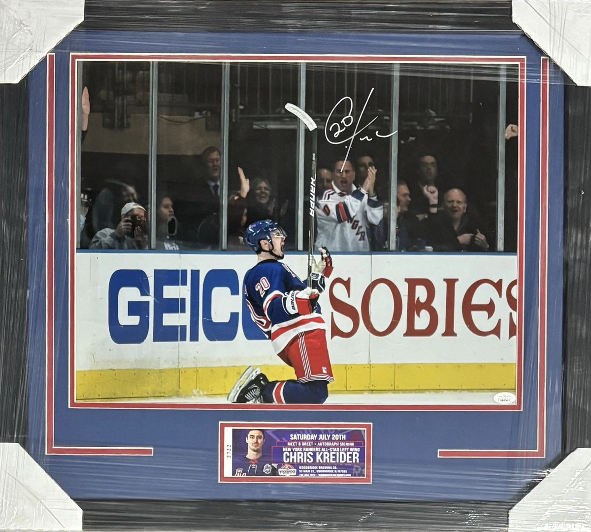 New York Rangers Chris Kreider Signed Framed 16x20 JSA – Dazzle Sports ...