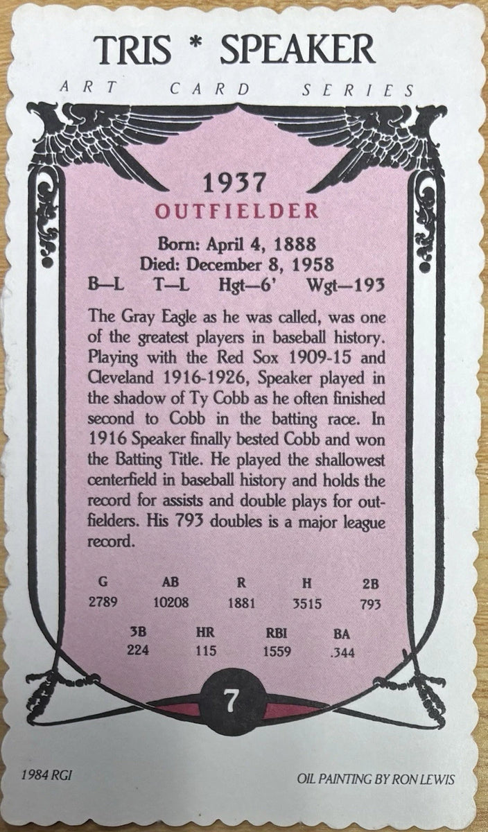 Tris Speaker 1984 Art Card Series – Dazzle Sports Marketing