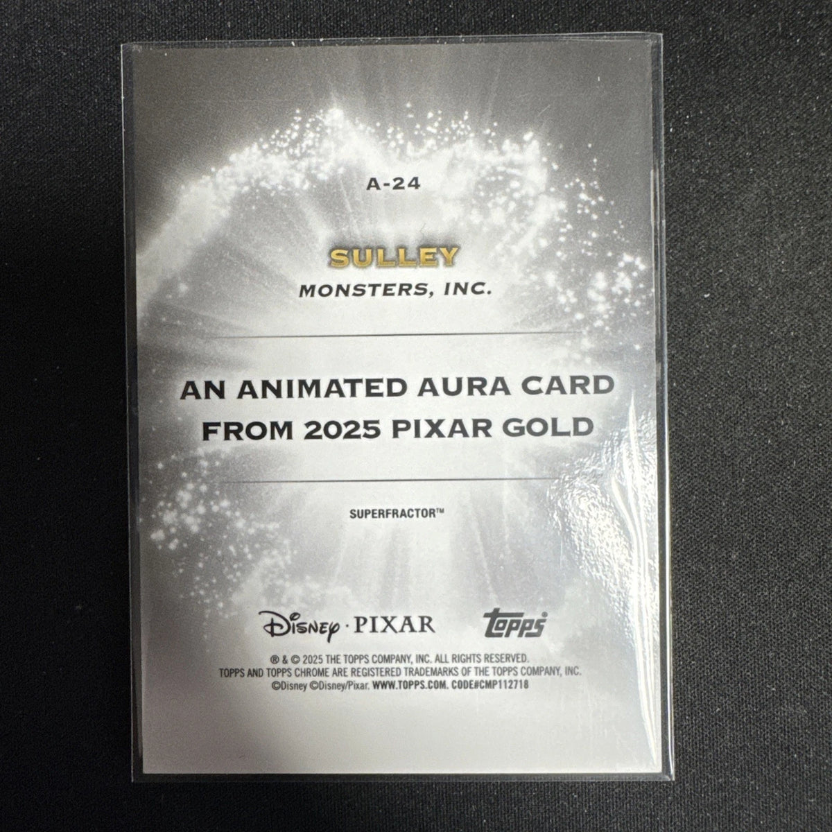 Disney Pixar Topps Chrome Sully Animated Aura Gold Superfractor 1/1 #a ...