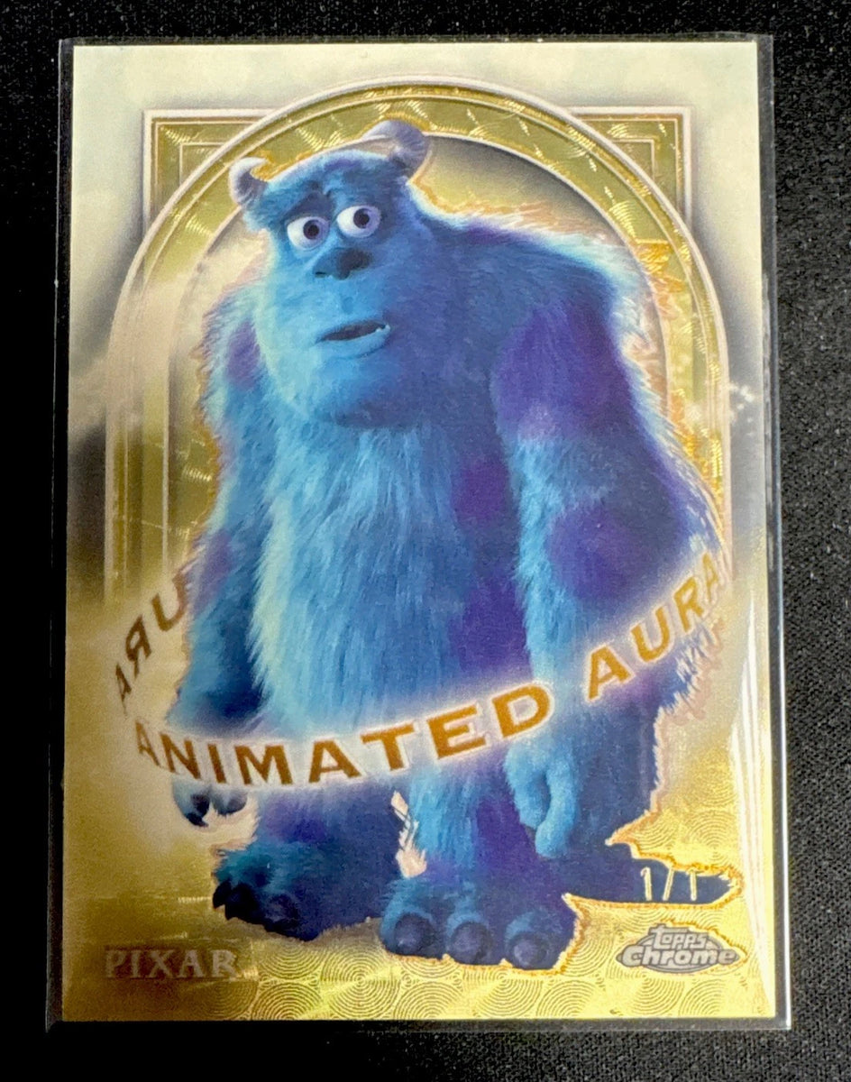 Disney Pixar Topps Chrome Sully Animated Aura Gold Superfractor 1/1 #a ...