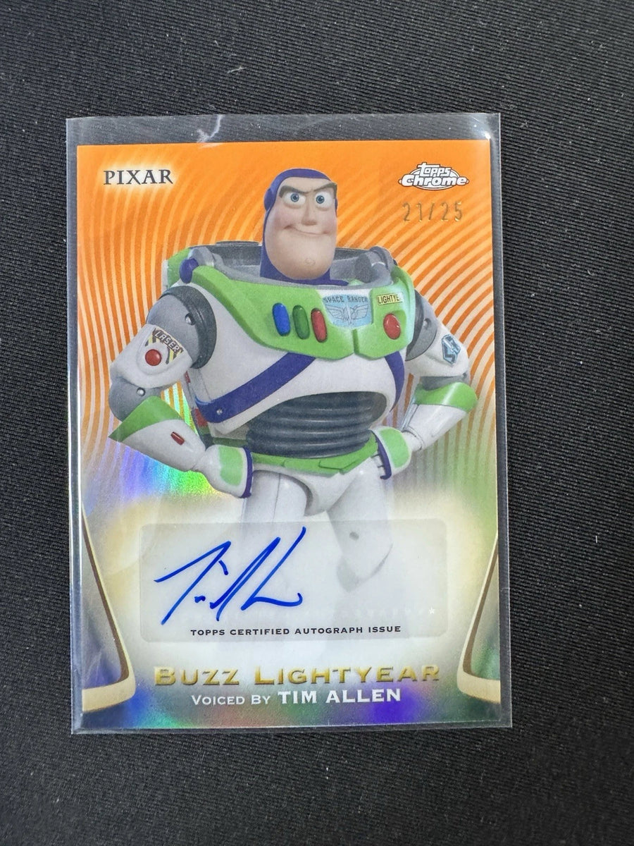 2025 Topps Chrome Disney Tim Allen Voice Of Buzz Lightyear Orange Auto ...
