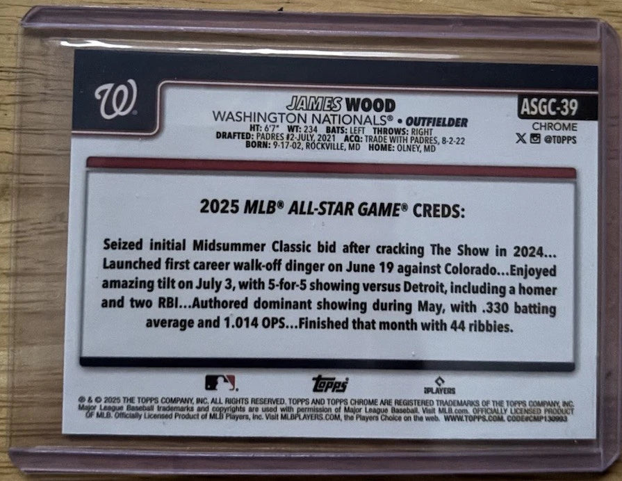 2025 Topps Chrome Update Series - 2025 All-Star Game James Wood #ASGC ...